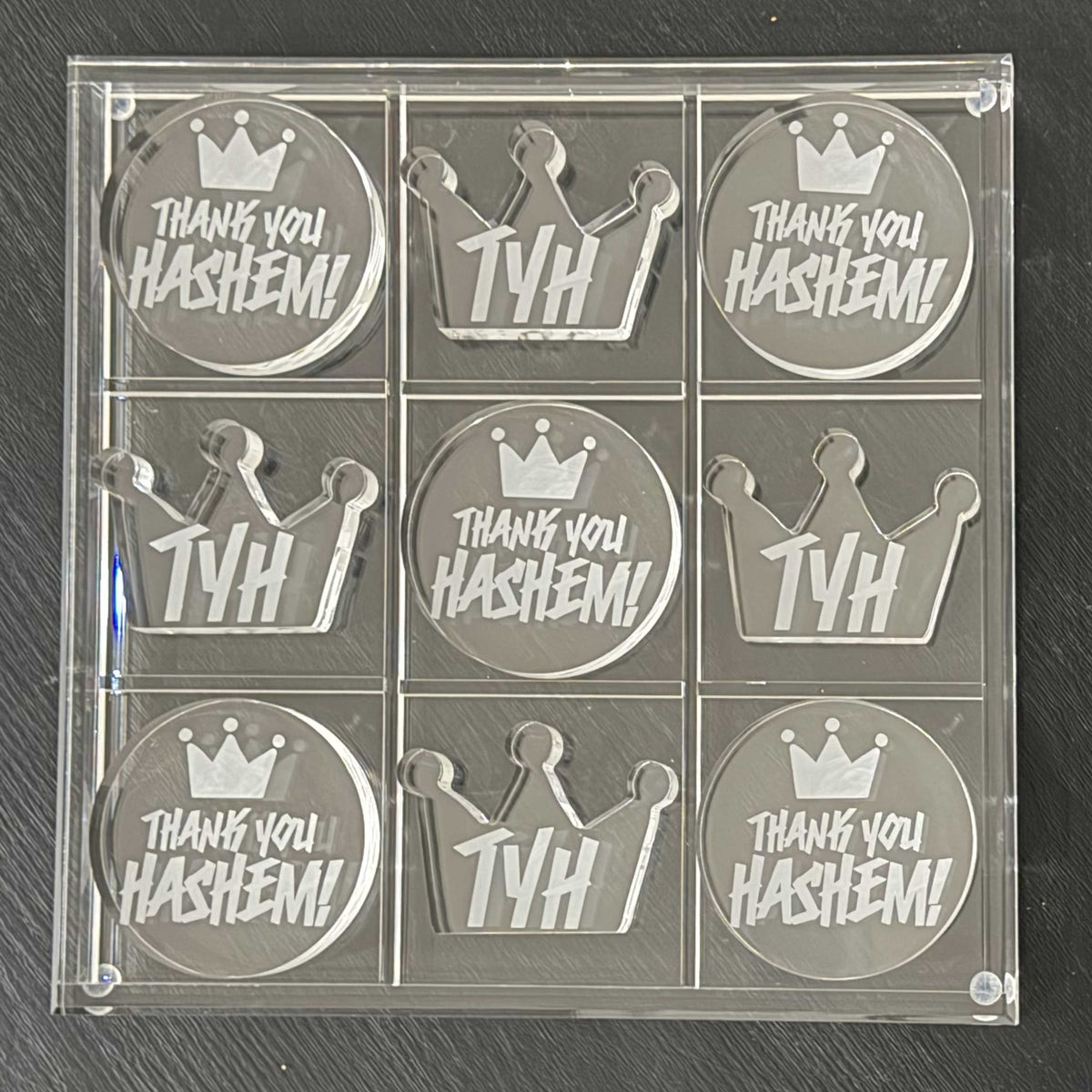 Acrylic Tic Tac Toe – Thank You Hashem